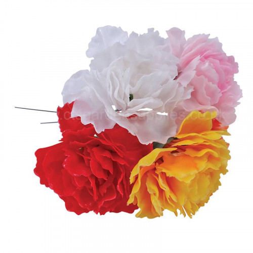 Assorted Coloured Plastic Carnations Box of 100