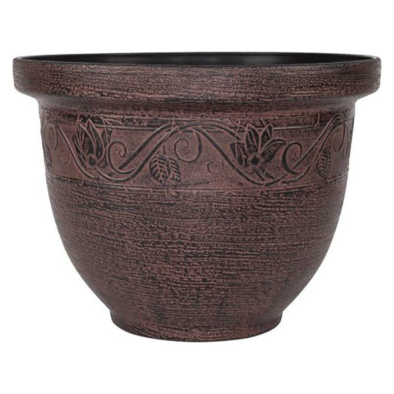 Celtic Round Plastic Brown 36cm Planter