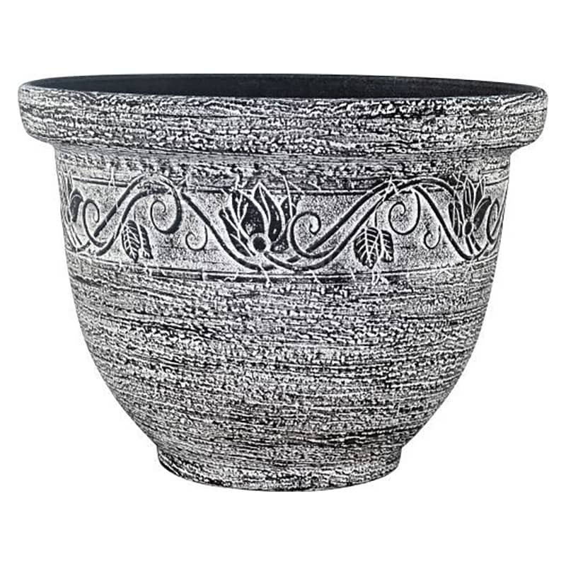 Celtic Round Plastic White 36cm Planter