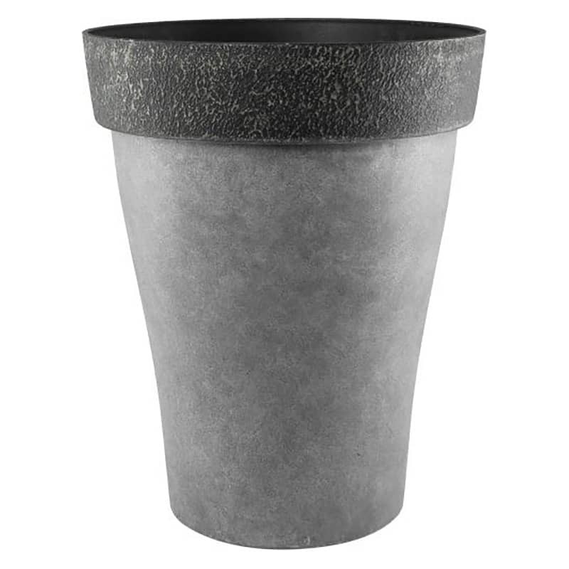 Tall Diablo Round Plastic Grey 43.5cm Planter